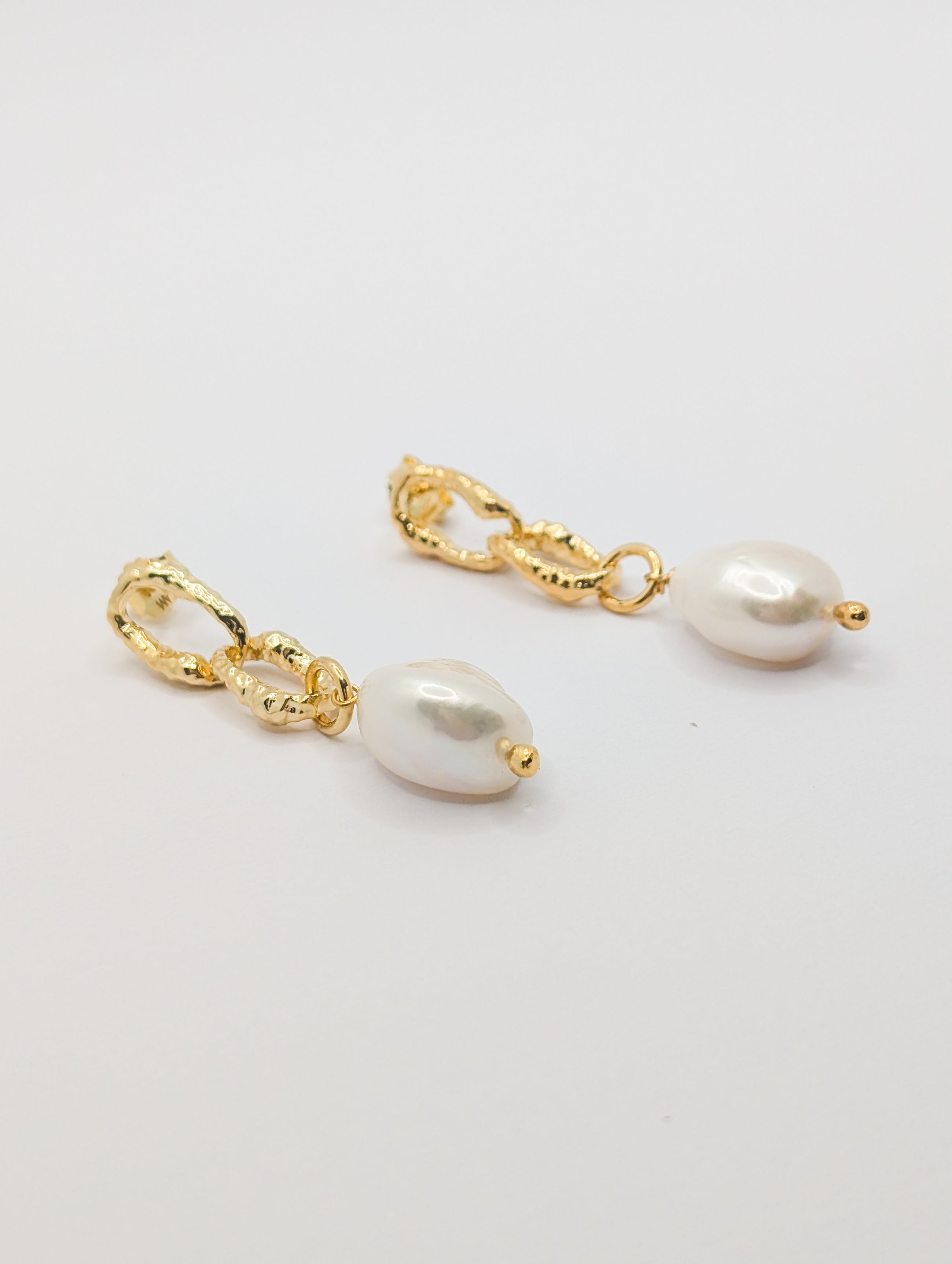 Gold Chain Pearl Drop Earrings | Sandy — Another Mother